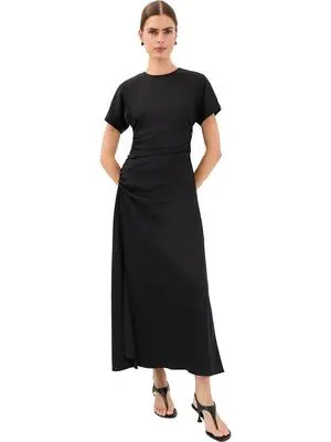 Simkhai Marabella Draped Midi Dress - Black