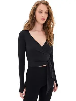 Splits59 Bella Airweight Lite Wrap Top - Black