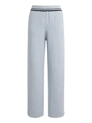 BARRIE Mottled Cashmere Wide-leg Trousers - Blue