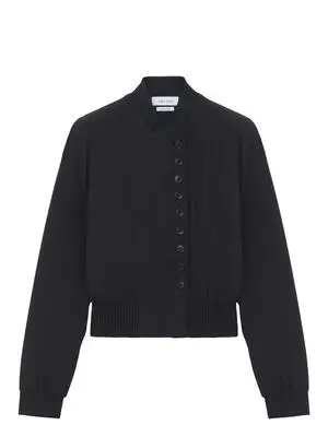 Alexander McQueen Silk Bomber Jacket - Black