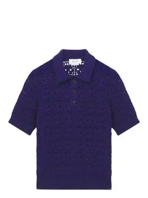 Alexander McQueen Crochet-skull Polo Shirt - Blue