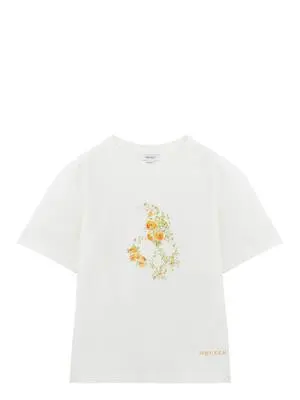 Alexander McQueen Cotton Floral Skull T-shirt - Neutral