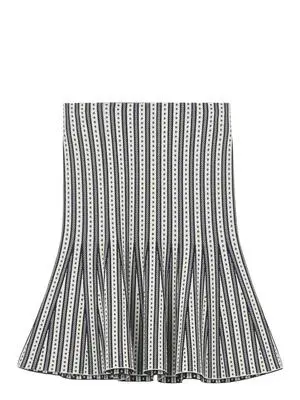 Alexander McQueen Knit Striped Mini Skirt - White