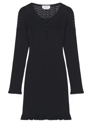 Alexander McQueen Pointelle Knit Mini Dress - Black