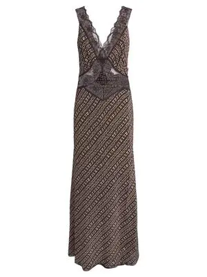 SIR. Astrid Print Lace Maxi Dress - Brown