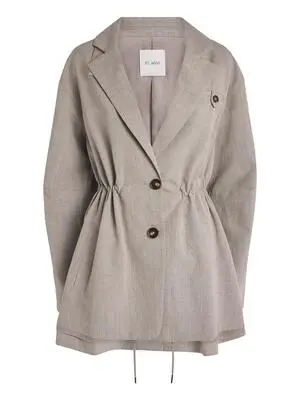 ST. AGNI Drawstring Waist Blazer - Beige