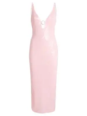 Oseree Sequinned O-ring Lumière Midi Dress - Pink