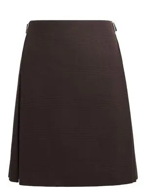 Johnstons Of Elgin X Le Kilt Wool-cashmere Pleated Midi Skirt - Brown