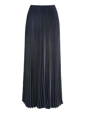 Fabiana Filippi Pleated Crêpe De Chine Maxi Skirt - Blue