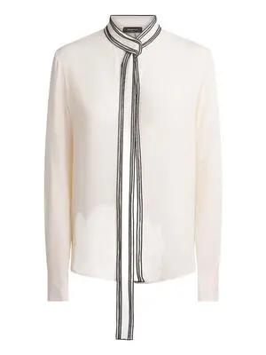 Fabiana Filippi Crêpe De Chine Shirt With Bow Detail - Beige