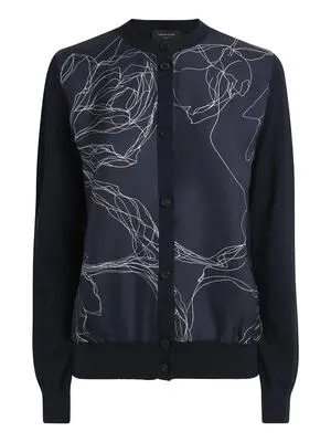 Fabiana Filippi Silk-blend Floral Cardigan - Blue