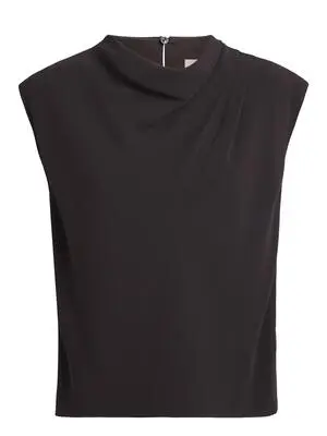 Agnona Sleeveless Draped Blouse - Brown
