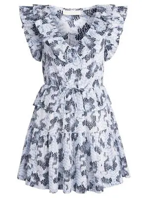 Ulla Johnson Cotton-blend Printed Mini Dress - Blue