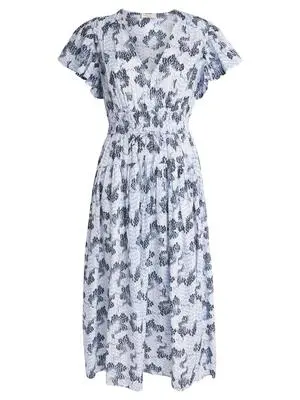 Ulla Johnson Lyria Midi Dress In Printed Cotton Blend - Blue