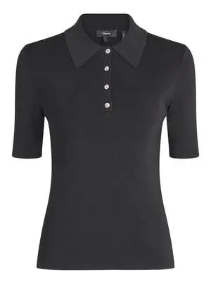 Theory Knit Polo Shirt - Black