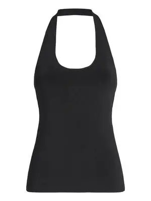 Theory Ribbed Halterneck Top - Black