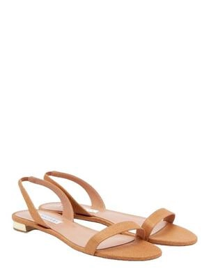 AQUAZZURA So Woven Flat Sandals - Nude