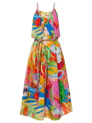 FARM RIO Farm Rio Sleeveless V-Neck Maxi Dress With Detachable Belt