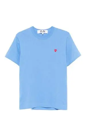 Play Comme Des Garcon Heart-patch Cotton T-shirt - Blue