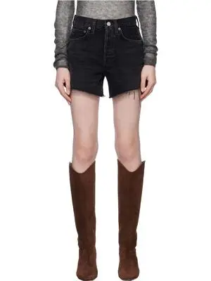 AGOLDE High Waist Denim Shorts - Black