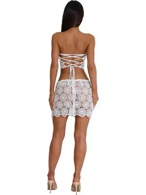 OUTCAST Amie Crochet Tube Top - White