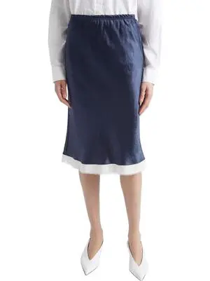 Maria Mcmanus Maria McManus Bias Ribbon Midi Skirt Navy