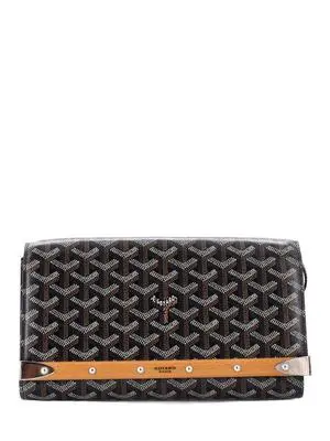 Goyard Monte Carlo Clutch With Strap Coated Canvas Pm - Black