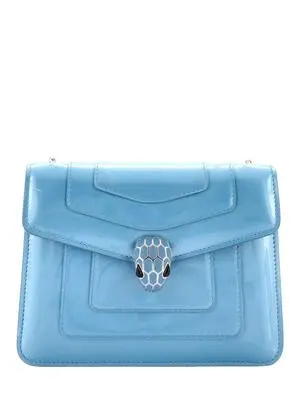 BVLGARI Serpenti Forever Square Shoulder Bag Patent Small - Blue