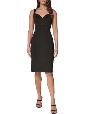 Donna Karan New York Sweetheart Neck Sheath Dress - Black