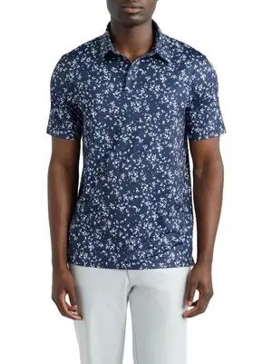 G/fore Wildflower Tech Jersey Polo Shirt - Twilight/snow