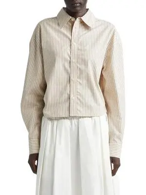 KALLMEYER Kallmeyer Tegan Stripe Cotton Poplin Button-Up Shirt