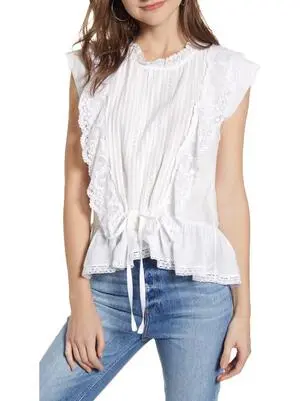 Zadig&Voltaire Toundra Lace Peplum Top - Blanc