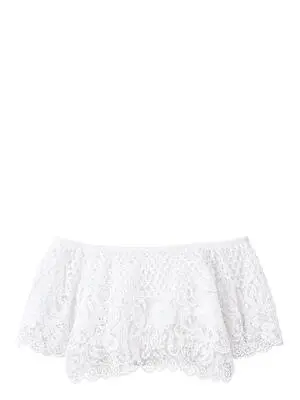 MUCHE & MUCHETTE Crochet Lace Crop Top - White