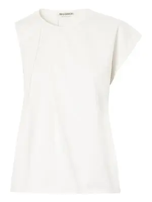 JW Anderson Tie-detailed Cotton Top - Neutrals