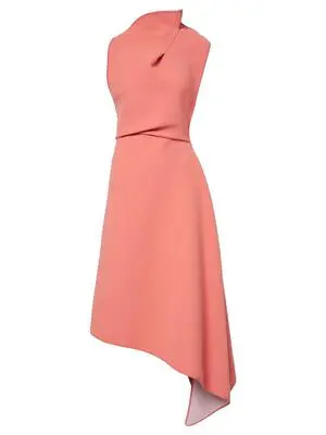 Maticevski Draped Asymmetric Midi Dress - Pink