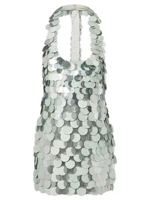 Retrofete Briggs Halterneck Sequined Mini Dress - Green