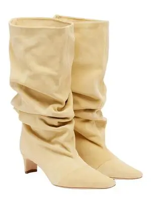 Staud Wally Suede Mid-calf Boots - Yellow