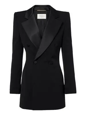 Saint Laurent Wool Blazer Dress - Black