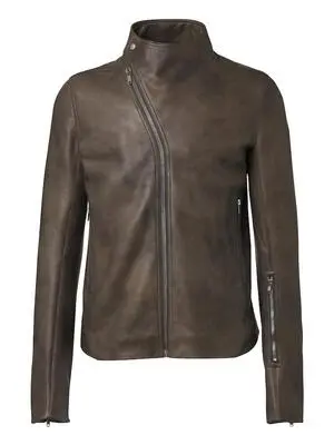 Rick Owens Leather Biker Jacket - Grey