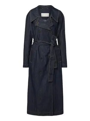 Dries Van Noten Denim Trench Coat - Blue