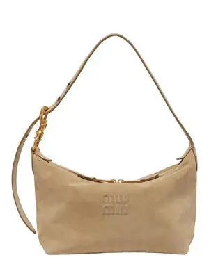 Miu Miu Spirit Suede Shoulder Bag - Beige