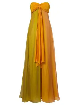 Retrofete Lunaria Chiffon Maxi Dress - Orange