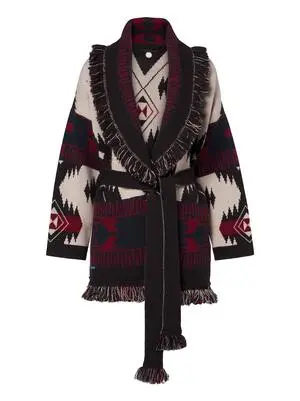 Alanui Icon Jacquard Cashmere Cardigan - Brown