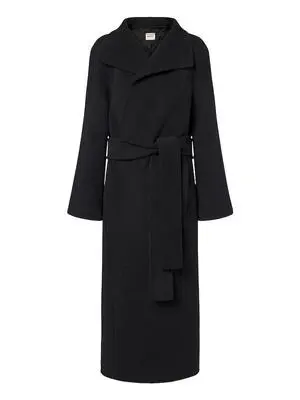 Khaite Romare Wool Wrap Coat - Black