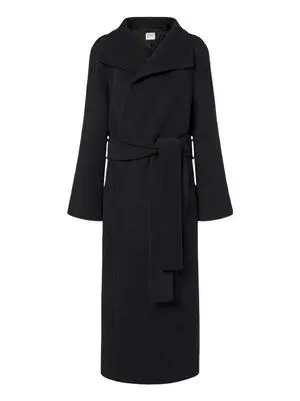 Khaite Romare Wool Wrap Coat - Black