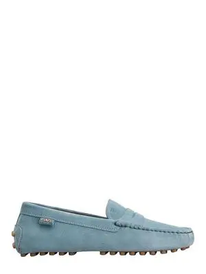 TOD'S Suede Gommino Loafers - Light Blue