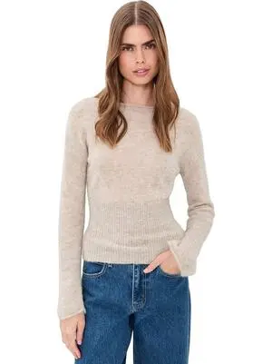 REFORMATION Soren Sheer Alpaca Sweater Top - Barley
