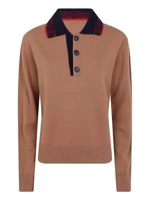 N.21 Wool Polo Shirt - Brown