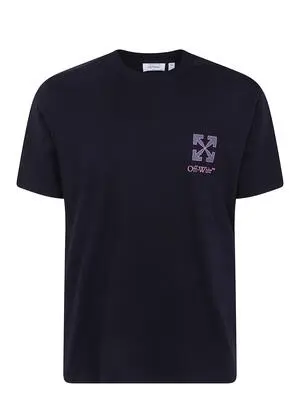 OFF-WHITE OFF WHITE Short Sleeve Cotton T-Shirt With Front Logo Print
