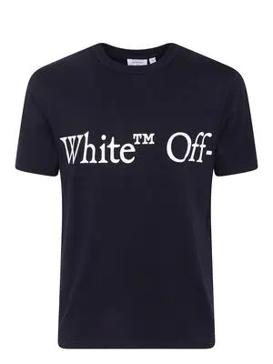 Off-White Cotton T-shirt With Graphic Print - Black